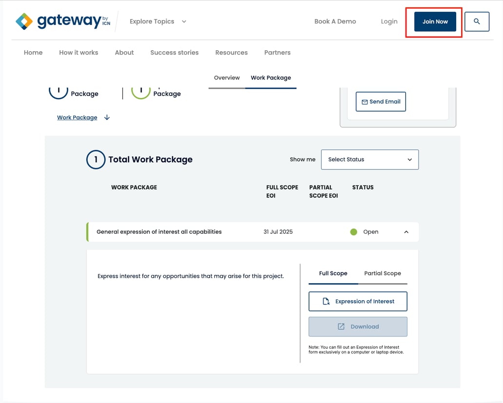 How to register and download from ICN Gateway