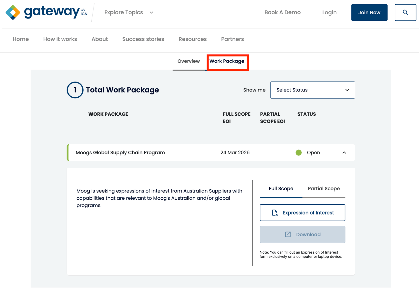 How to register and download from ICN Gateway
